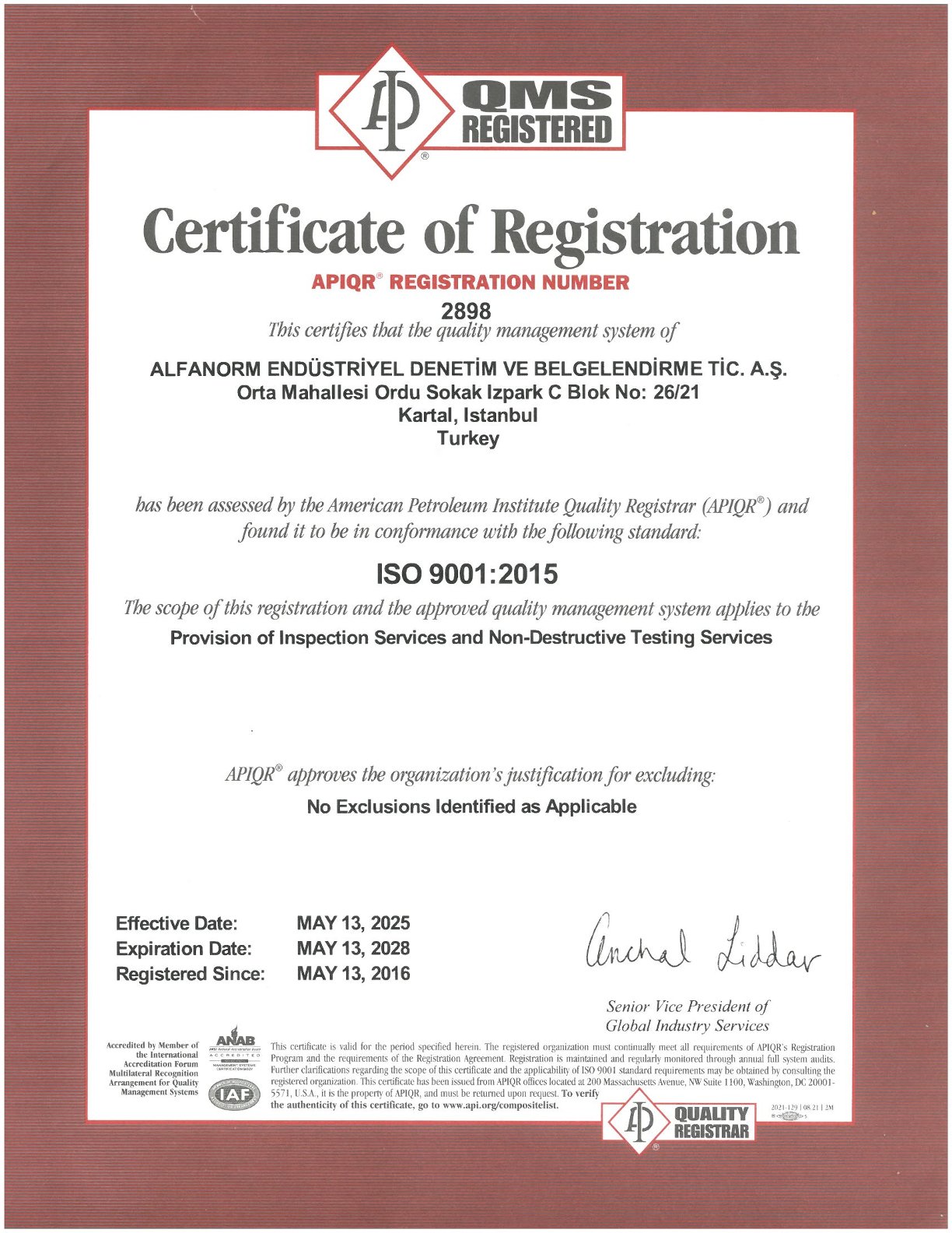 ALFANORM Denetim ve Belgelendirme